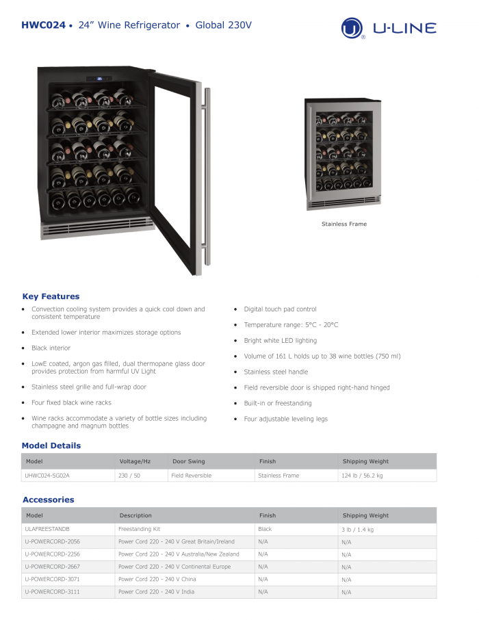 Réfrigérateur sous plan porte pleine inox - cuisine-viking.com